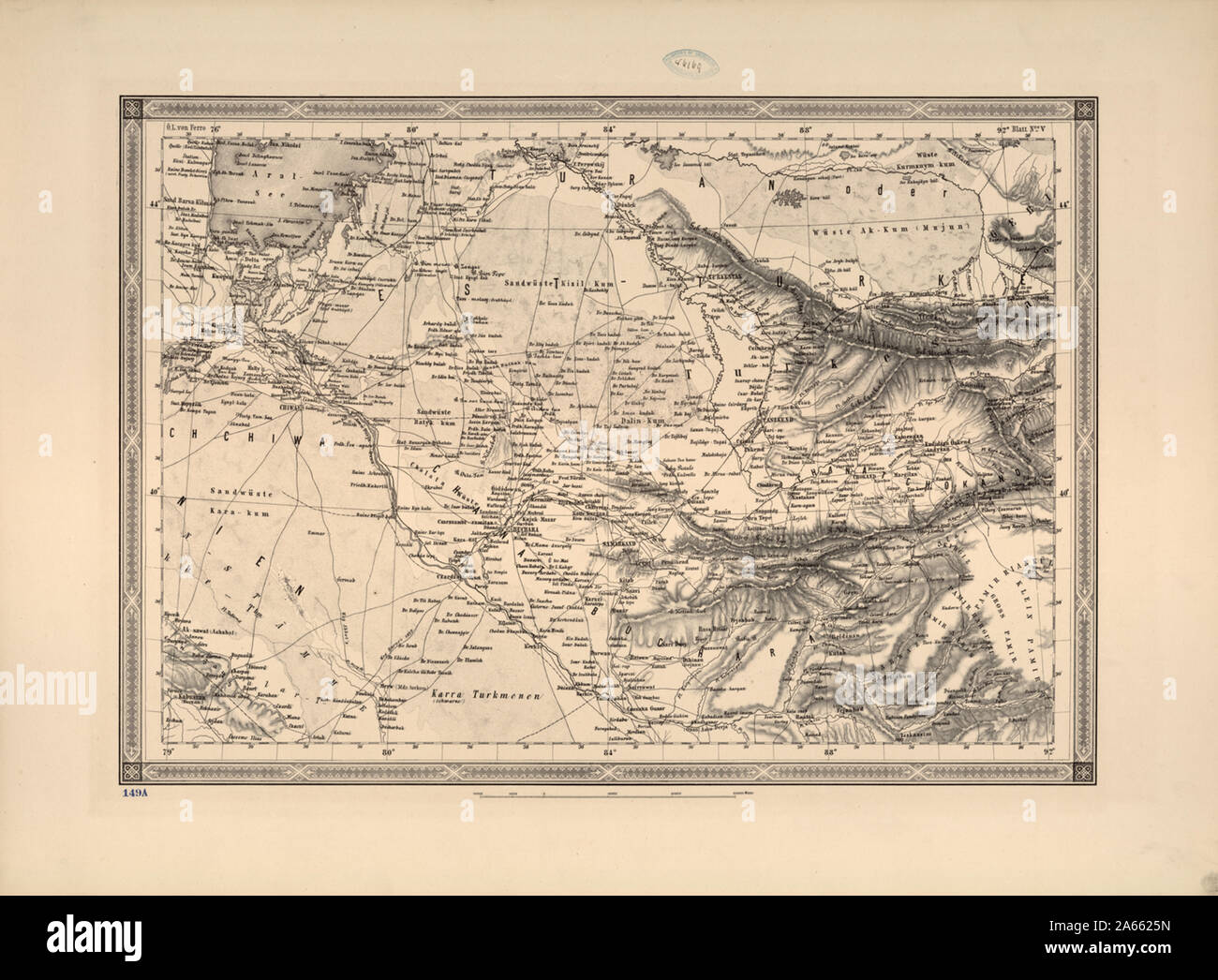 General Map of Central Asia- V Stock Photo - Alamy