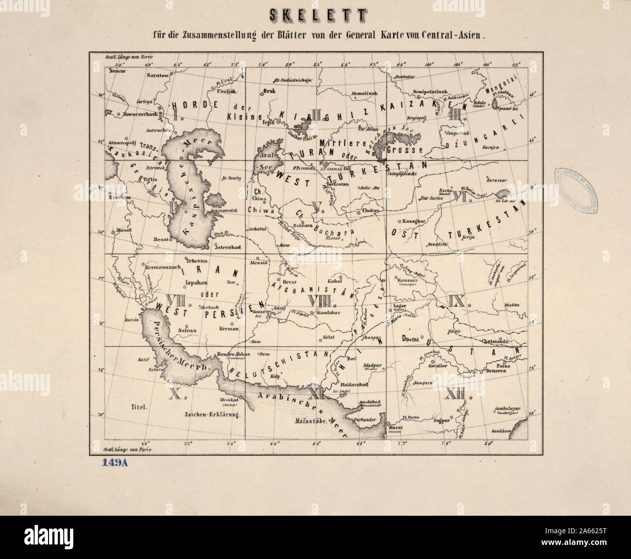 General Map of Central Asia- Schematic View Stock Photo - Alamy