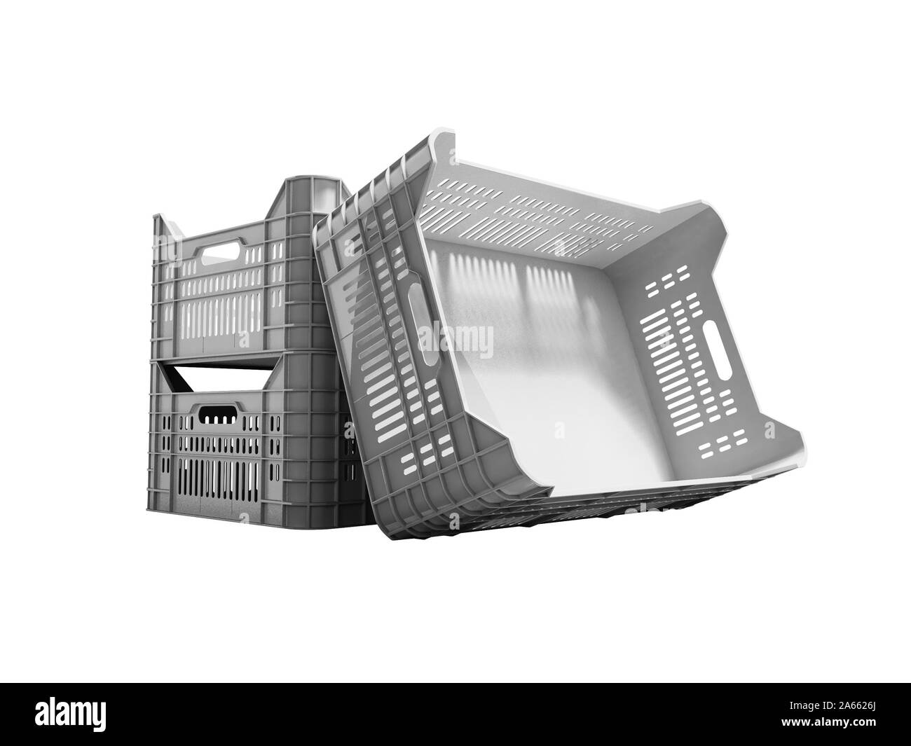 Gray plastic box for the transport of goods vegetables or fruits 3d ...