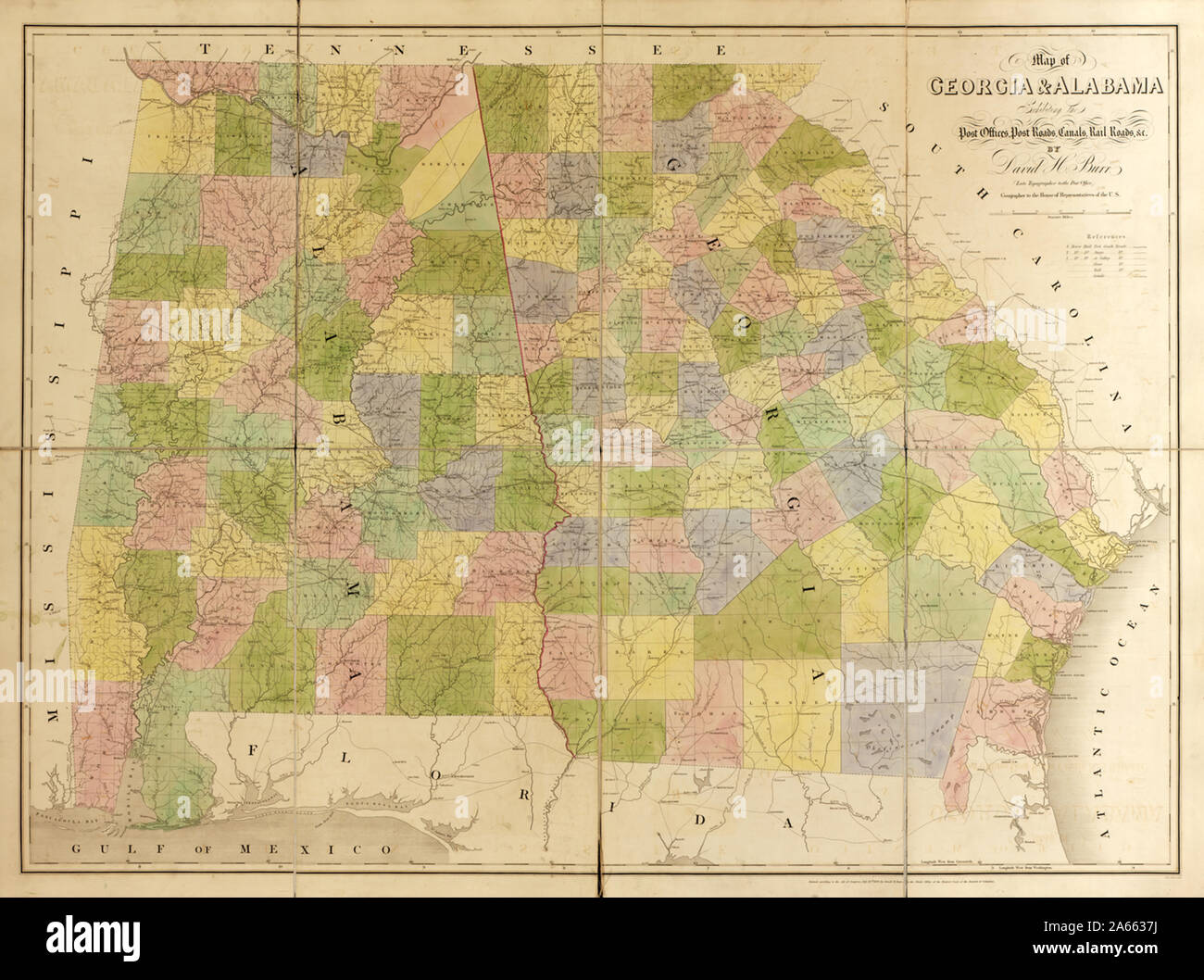 Map of georgia and alabama hi-res stock photography and images - Alamy