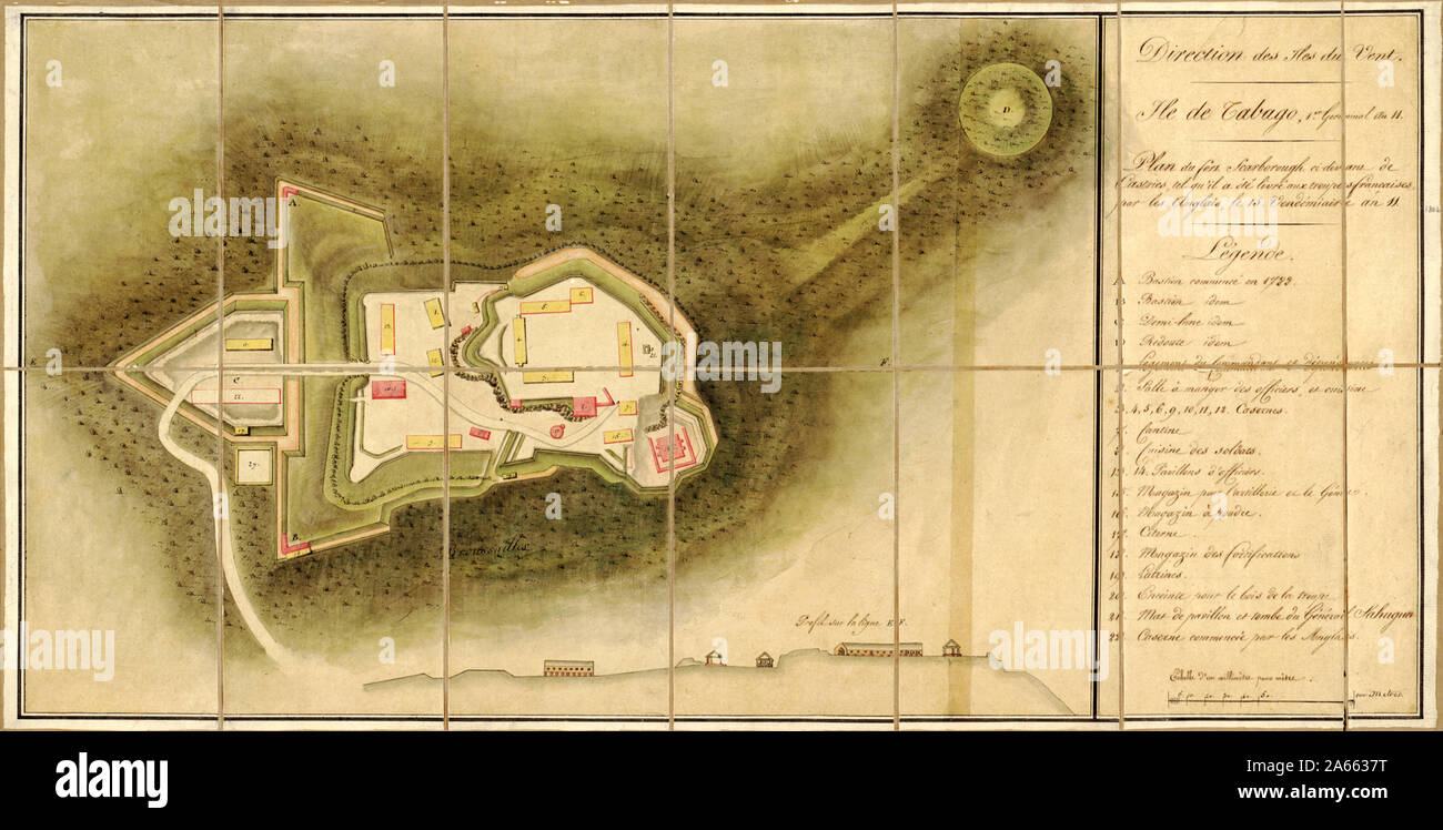 Map of Fort Scarborough, Formerly Castries, as it was Delivered to ...
