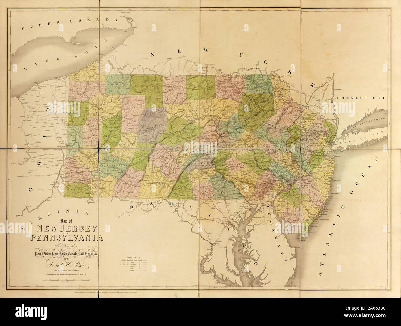 Map of New Jersey and Pennsylvania Stock Photo - Alamy