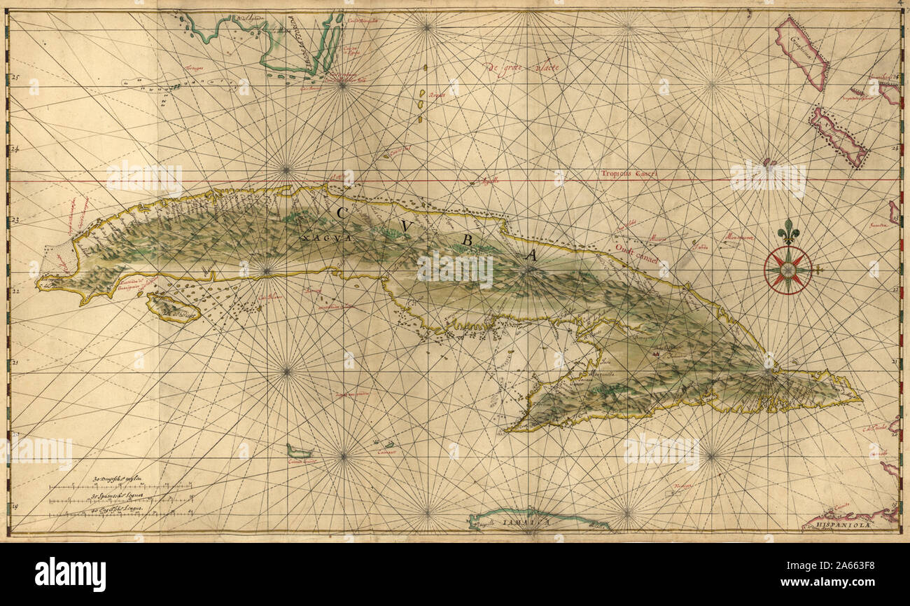 Map of the Complete Island of Cuba Stock Photo - Alamy