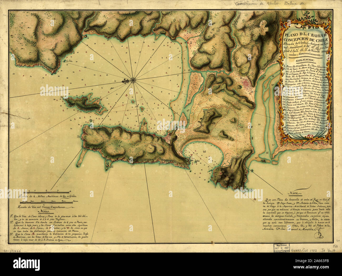 Map of the Bay of Concepción of Chile Stock Photo - Alamy