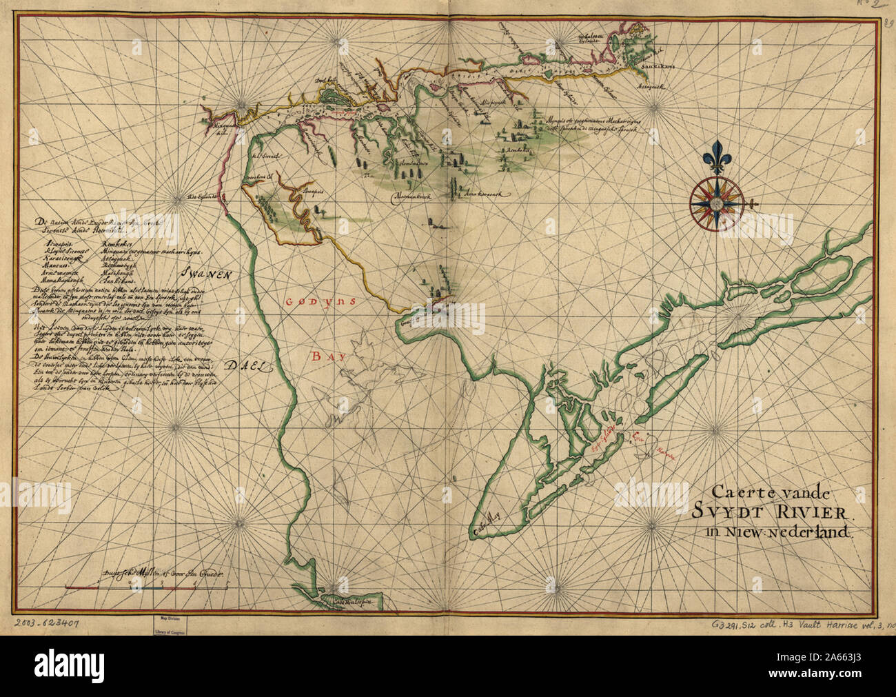 Map of the South River in New Netherland Stock Photo - Alamy