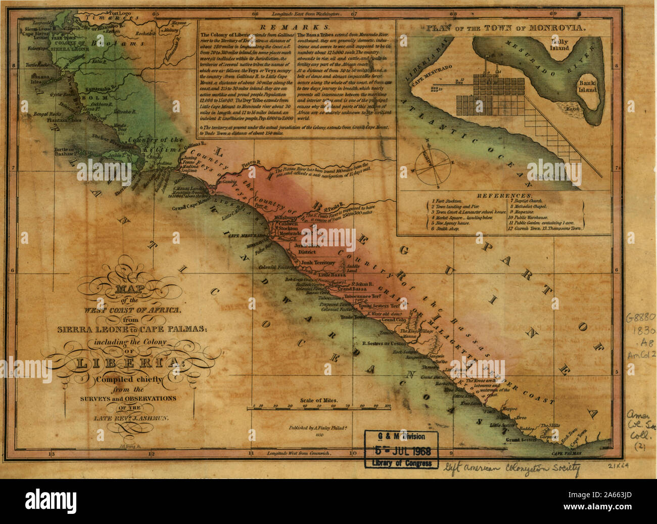 Map of the West Coast of Africa from Sierra Leone to Cape Palmas ...