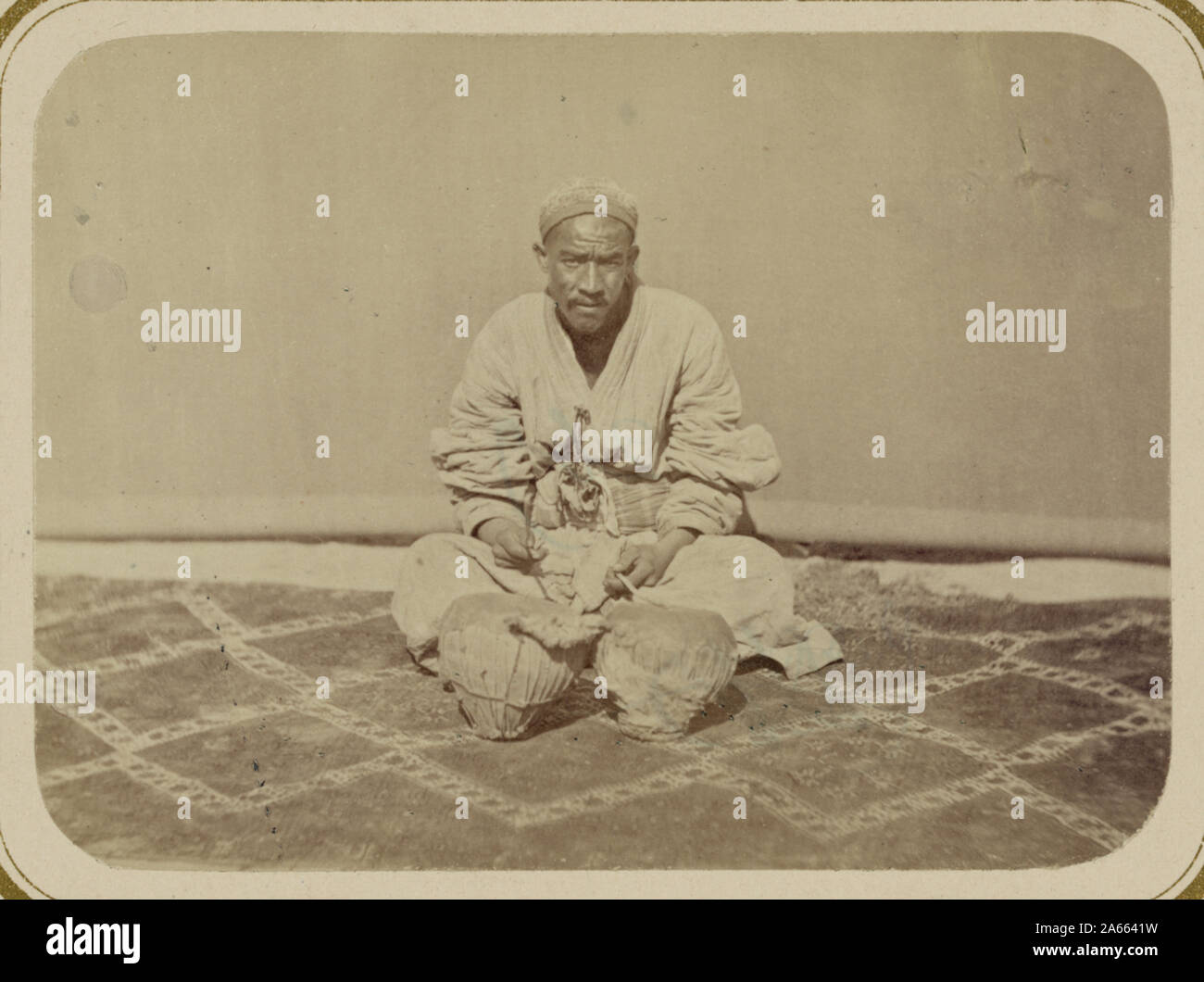 Musical Instruments and Musicians A Man Playing a Nagara, a Double ...