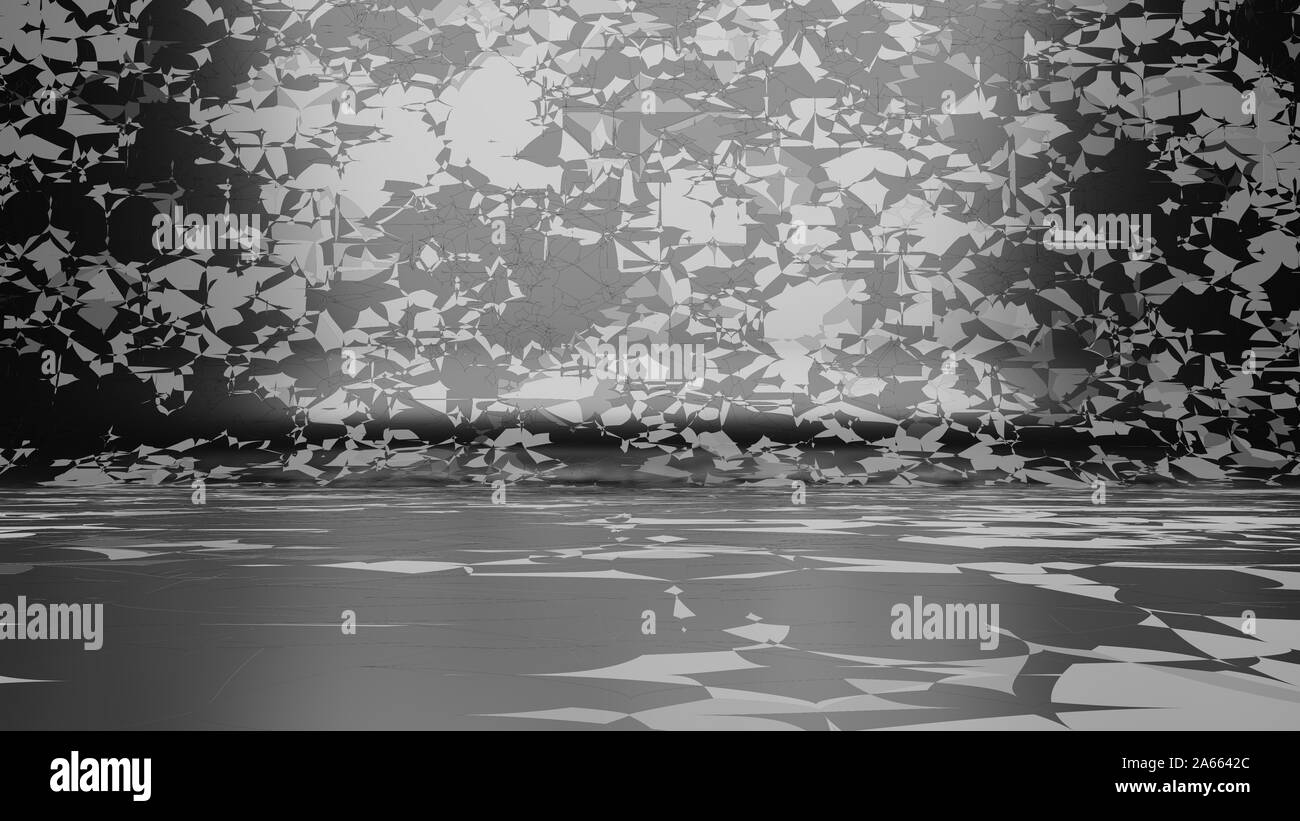 Dark studio background with abstract print. Layout template for ...