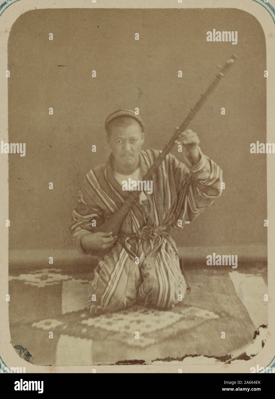 Pastimes of Central Asians A Musician Playing a Tambur, a Long-necked ...