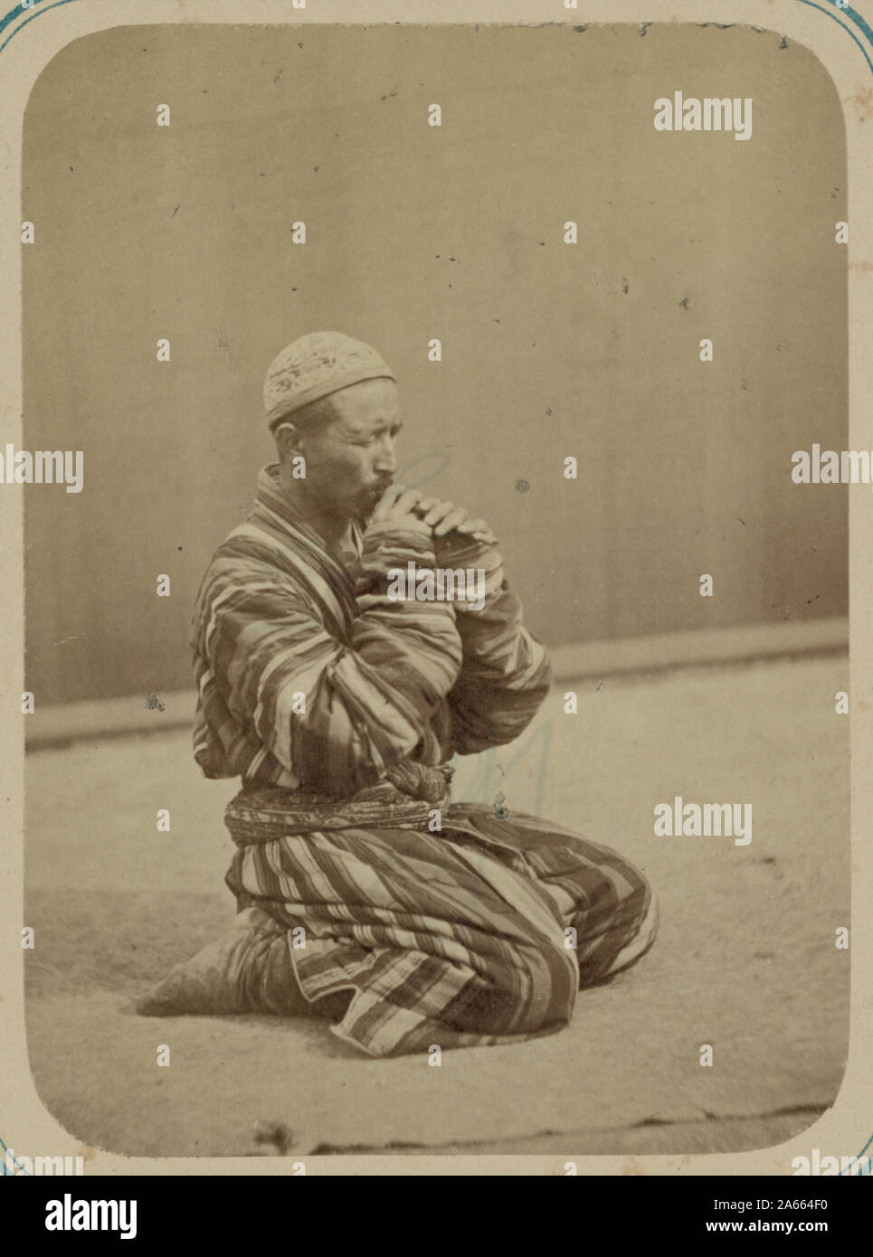 Pastimes of Central Asians Musicians A Man Playing a Surnay, a Small ...