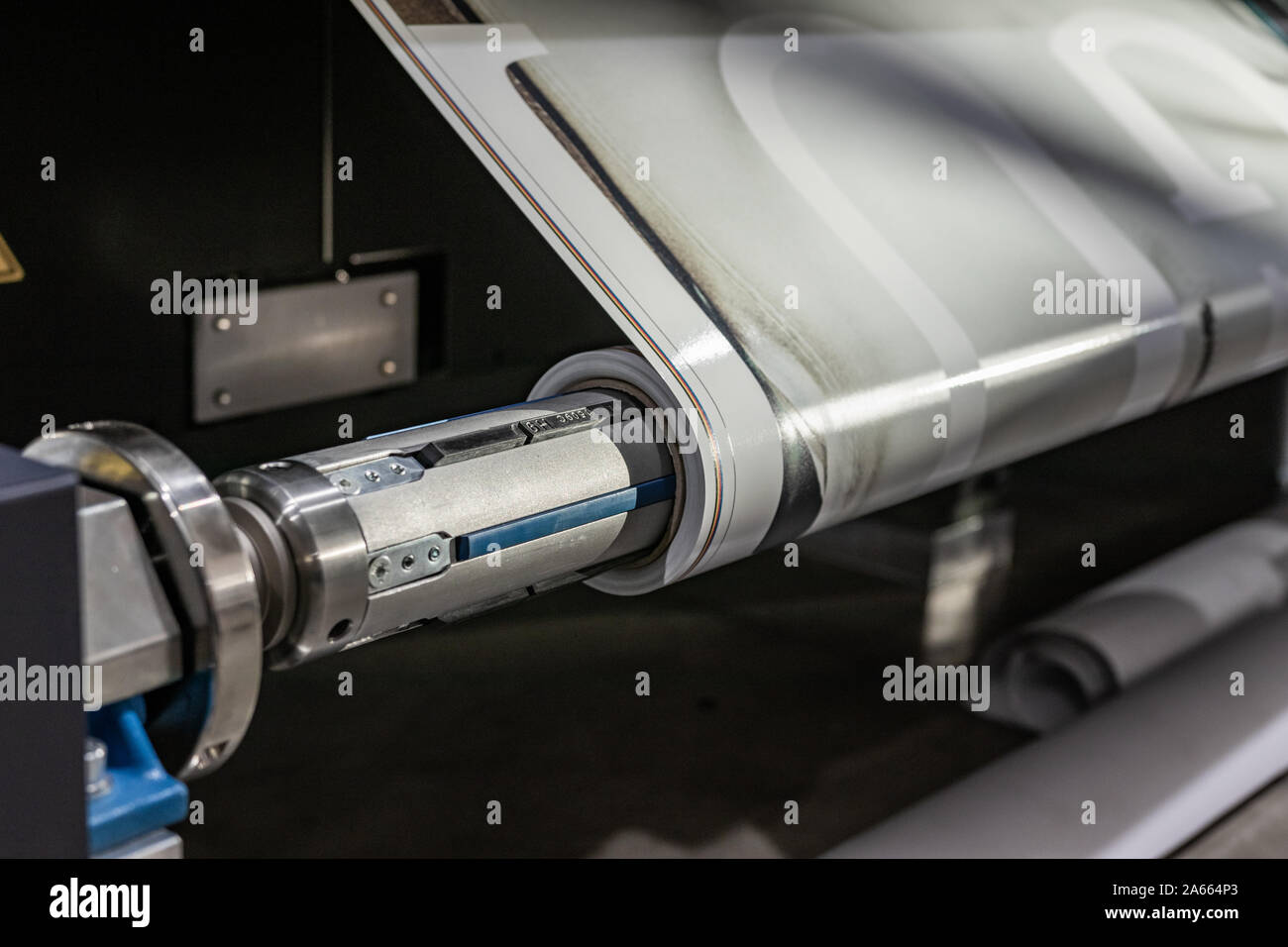 Details of a moving print head. Massive machinery. Professional ...