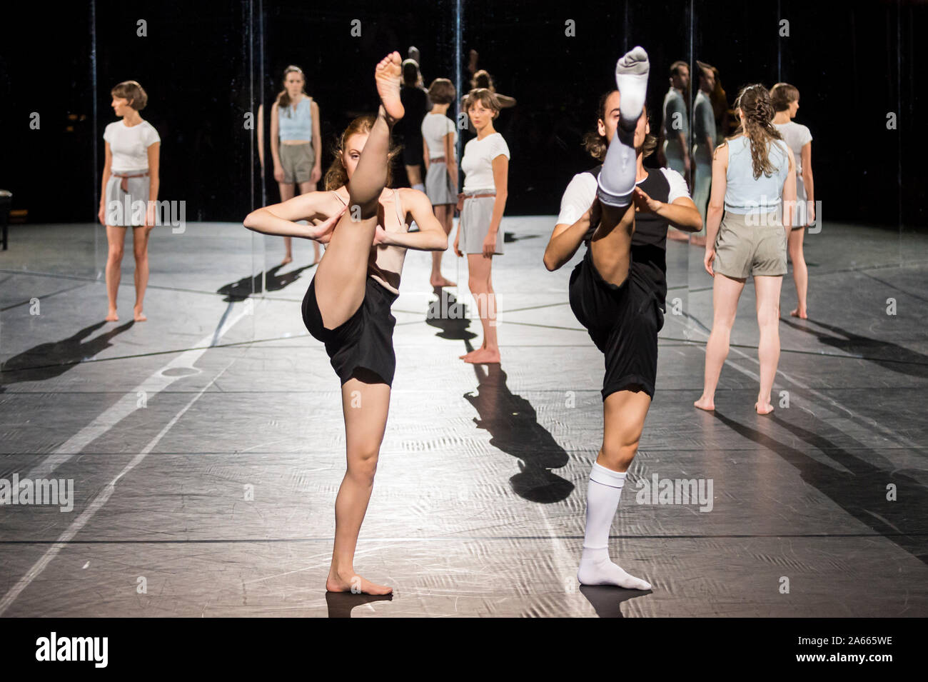 London, UK. 24 October 2019. Dancers perform at a rehearsal of the UK ...