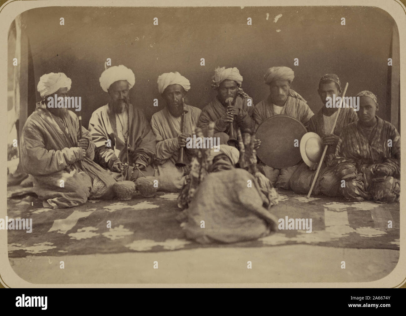 Troupe of Musicians Group of Musicians and a Batcha, or Dancing Boy ...