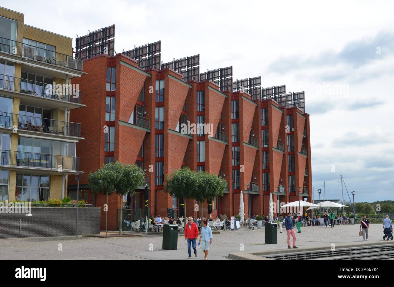 Red Brick building on Sundspromenaden, Western Harbour, Malmö Stock ...