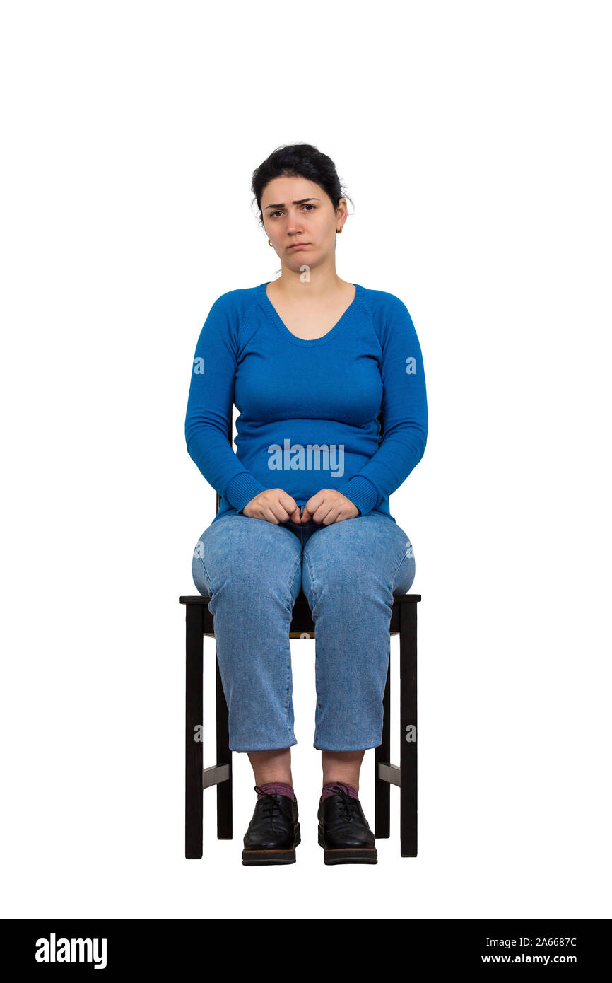 Woman sitting chair angry hi-res stock photography and images - Alamy