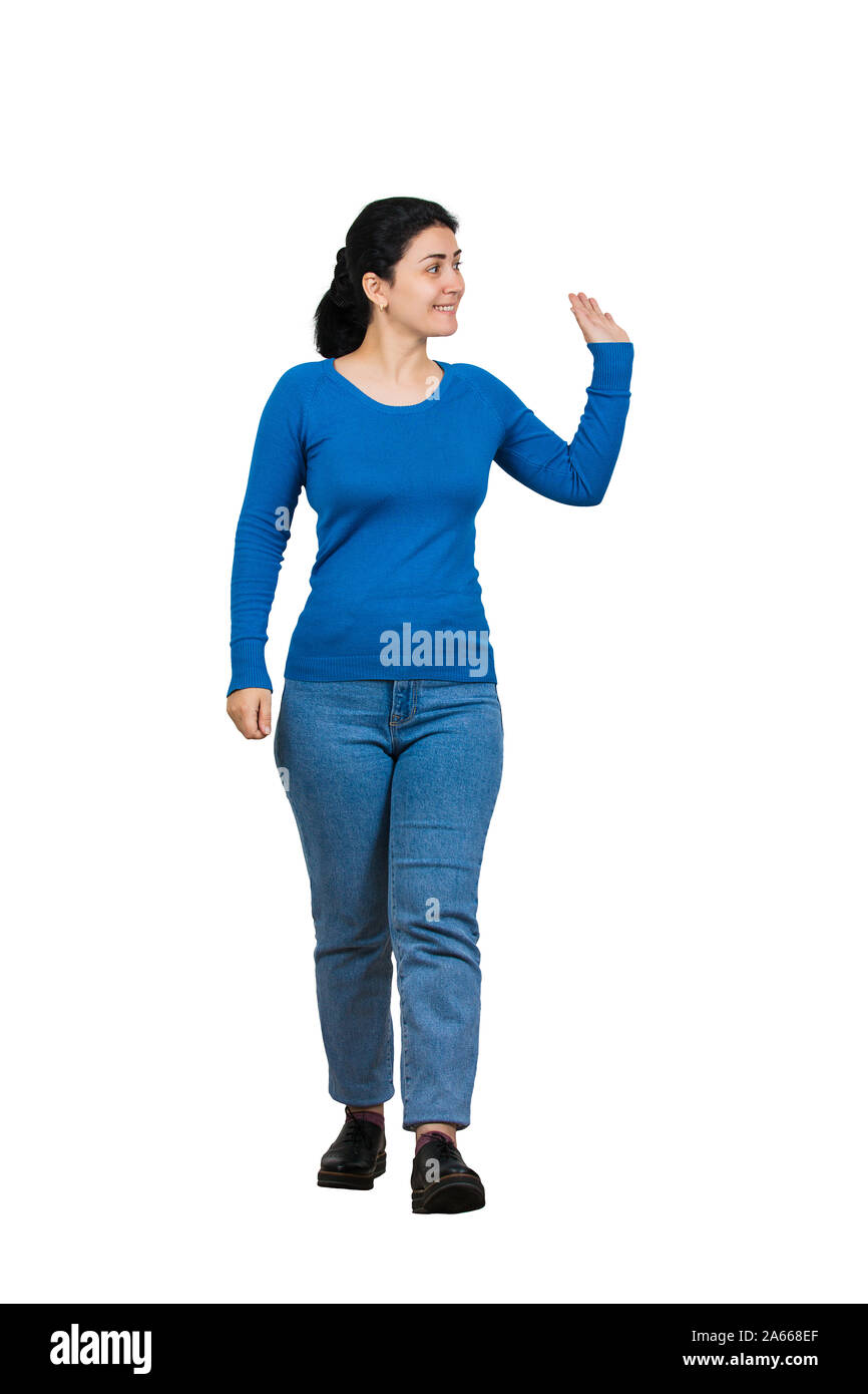 Full Body Woman Greeting