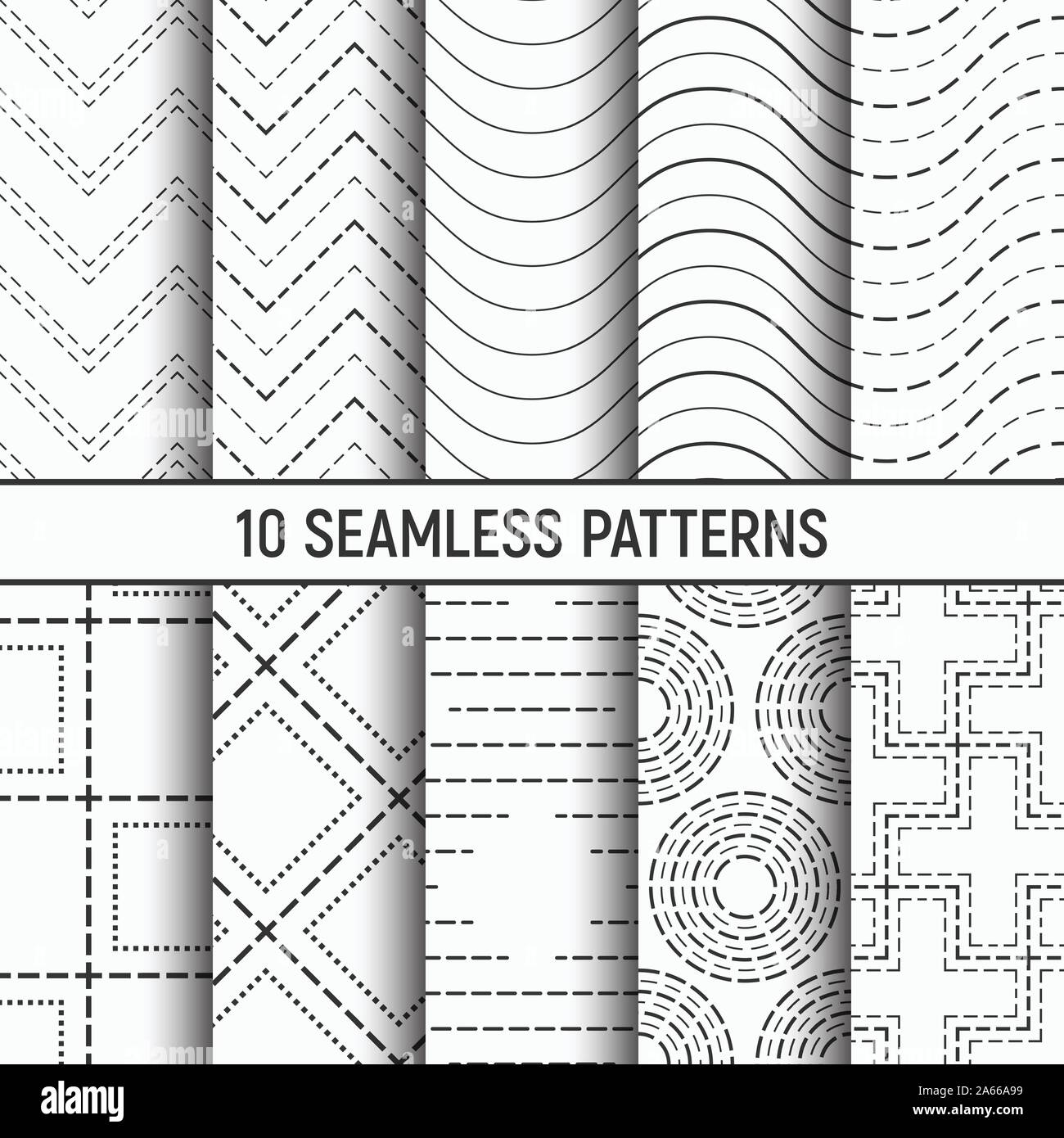 White seamless dotted line patterns Stock Vector Images - Alamy