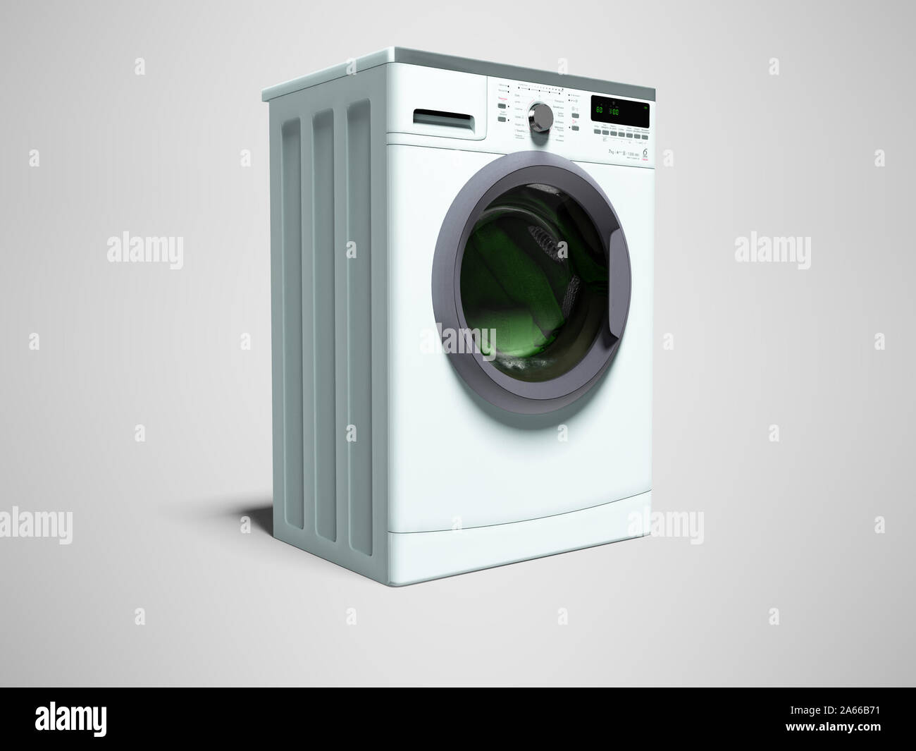 Blue washing machine for washing clothes for the family 3d render on ...