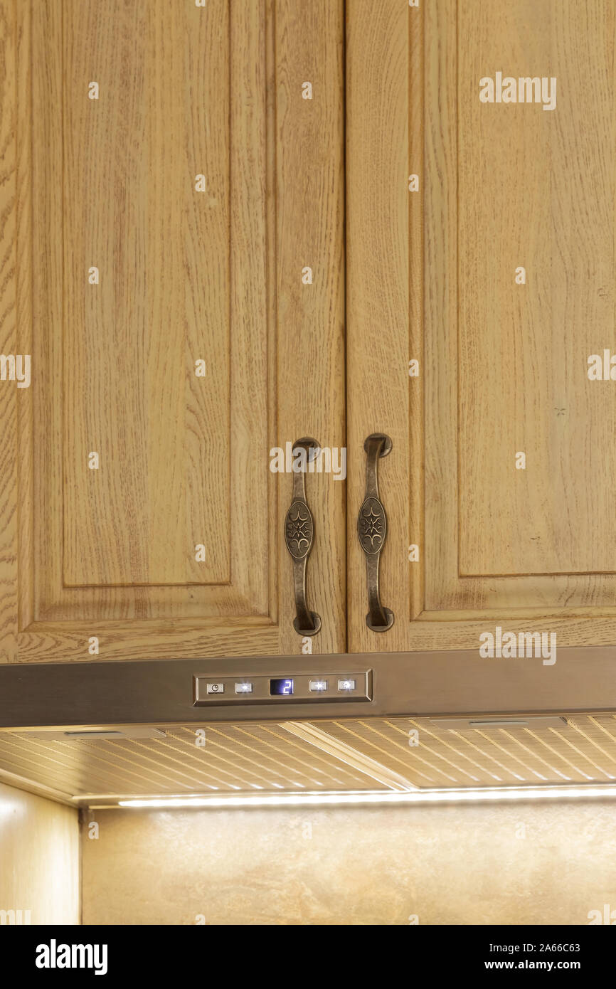 Digital control panel for kitchen aspirator with LED lighting.Selective ...