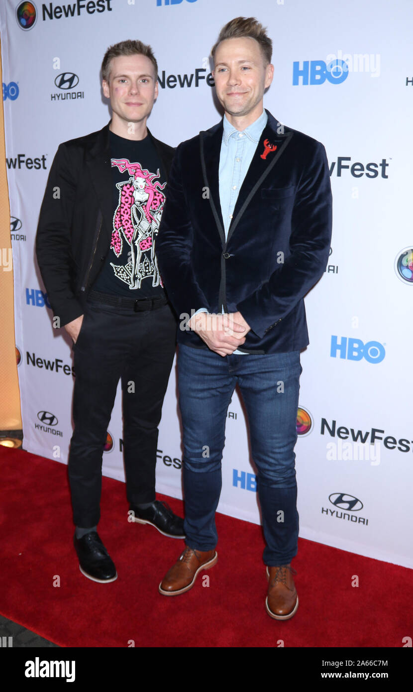October 23, 2019 Zachary Booth and Christopher Hanke attend NewFest New ...