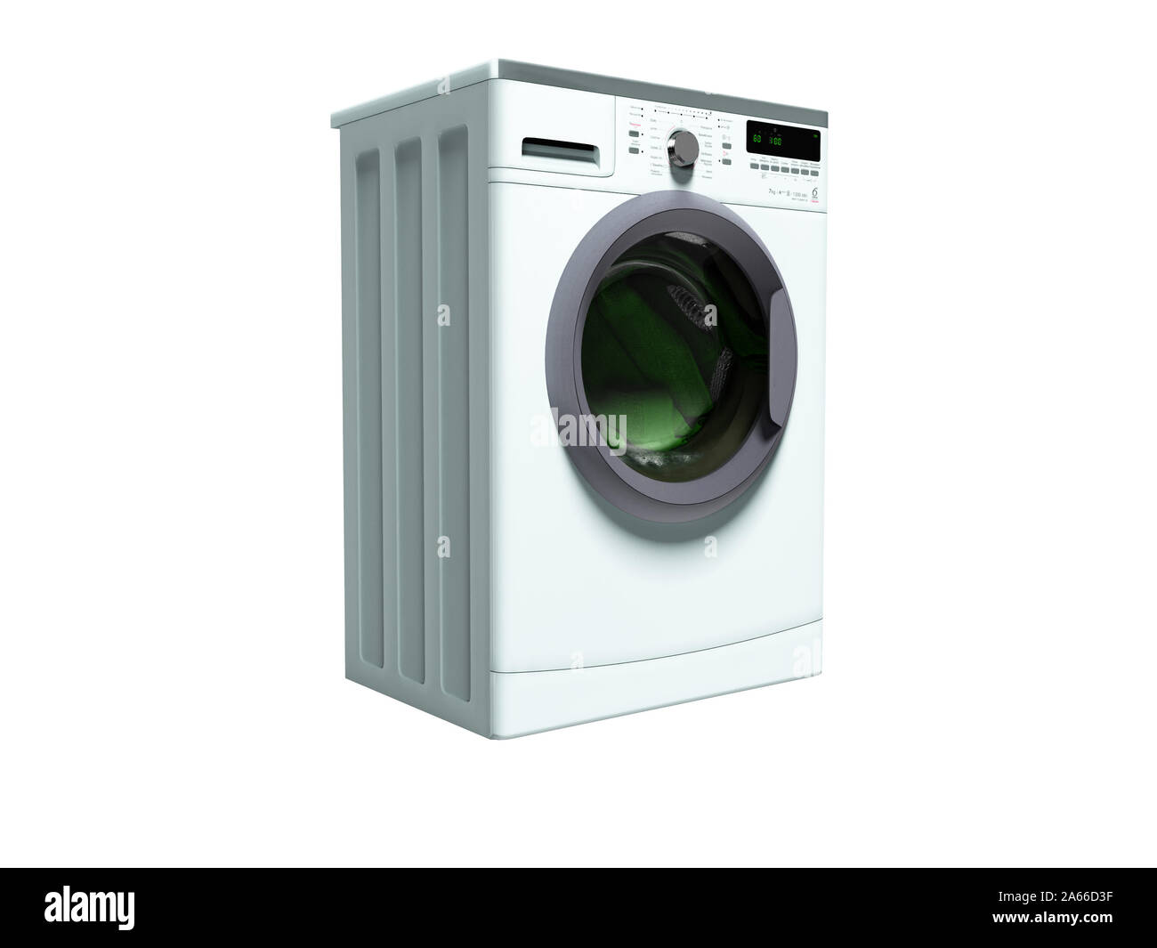 Blue washing machine for washing clothes for the family 3d render on ...