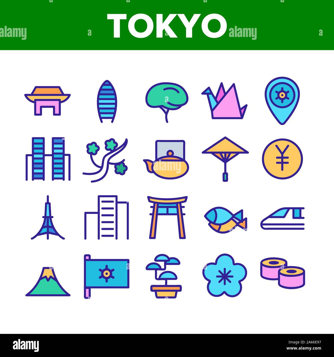 Tokyo train travel Stock Vector Images - Alamy