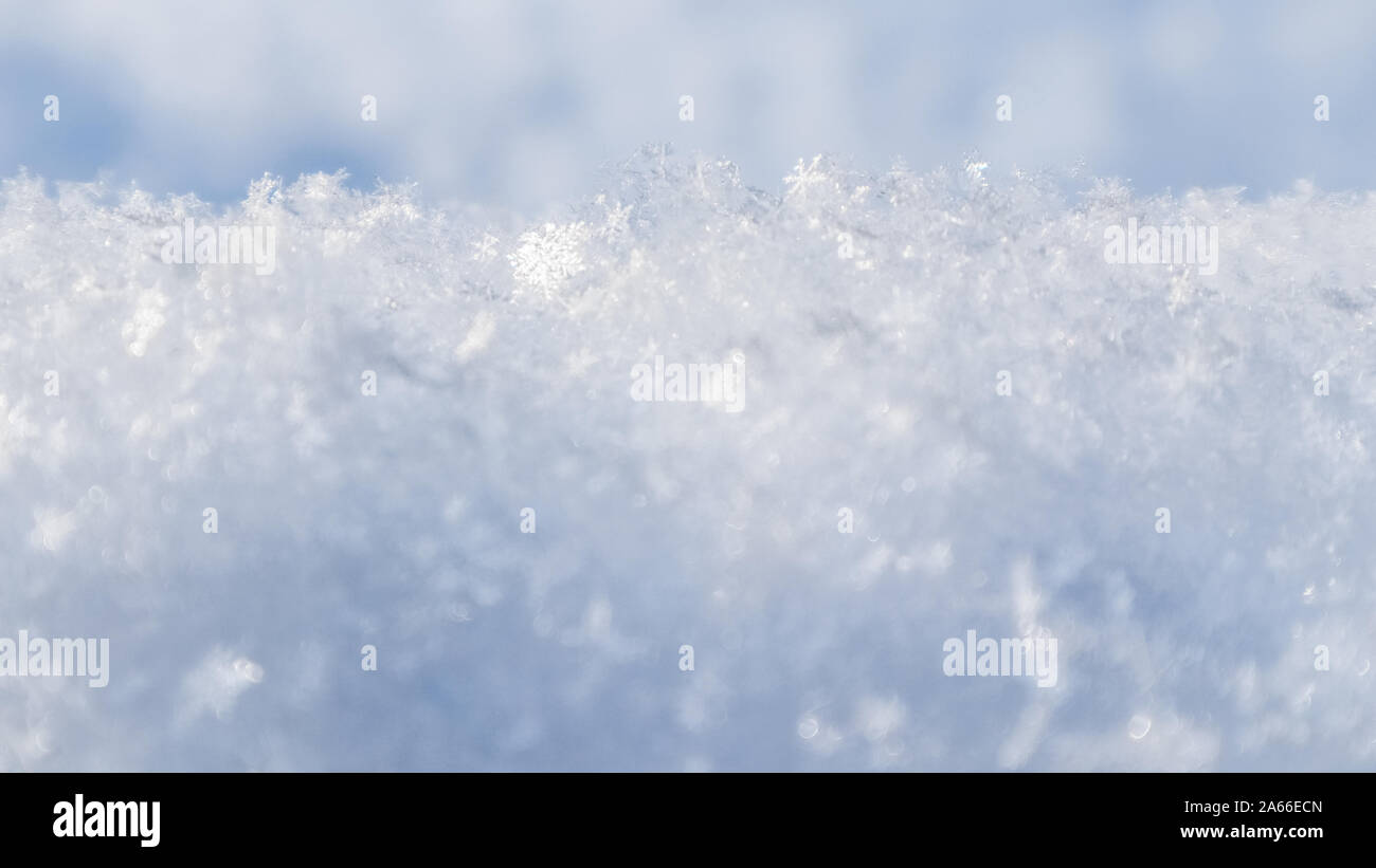 Background of fresh snow. Natural winter background. Snow texture in ...