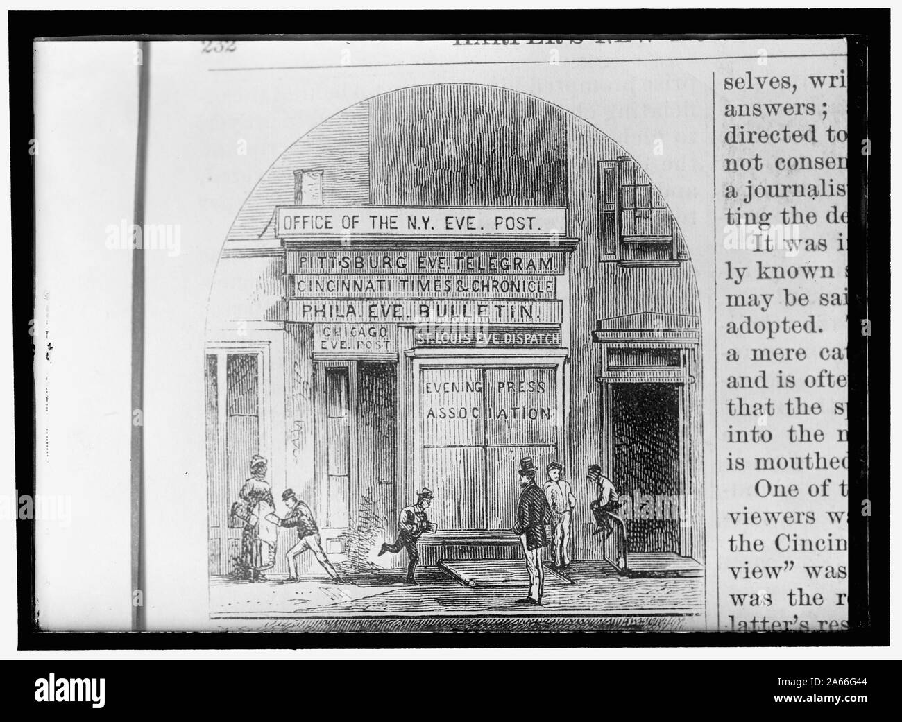 WOODCUT OF NEW YORK POST OFFICE Stock Photo - Alamy