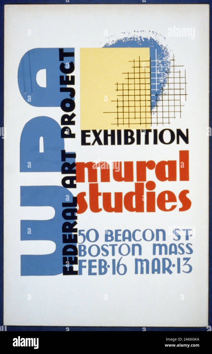 WPA Federal Art Project exhibition - mural studies Abstract: Poster for ...