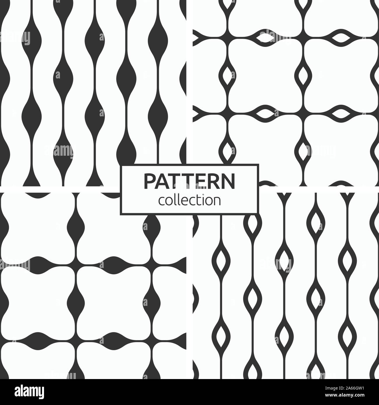 Set of four seamless patterns. Abstract geometric trendy vector ...