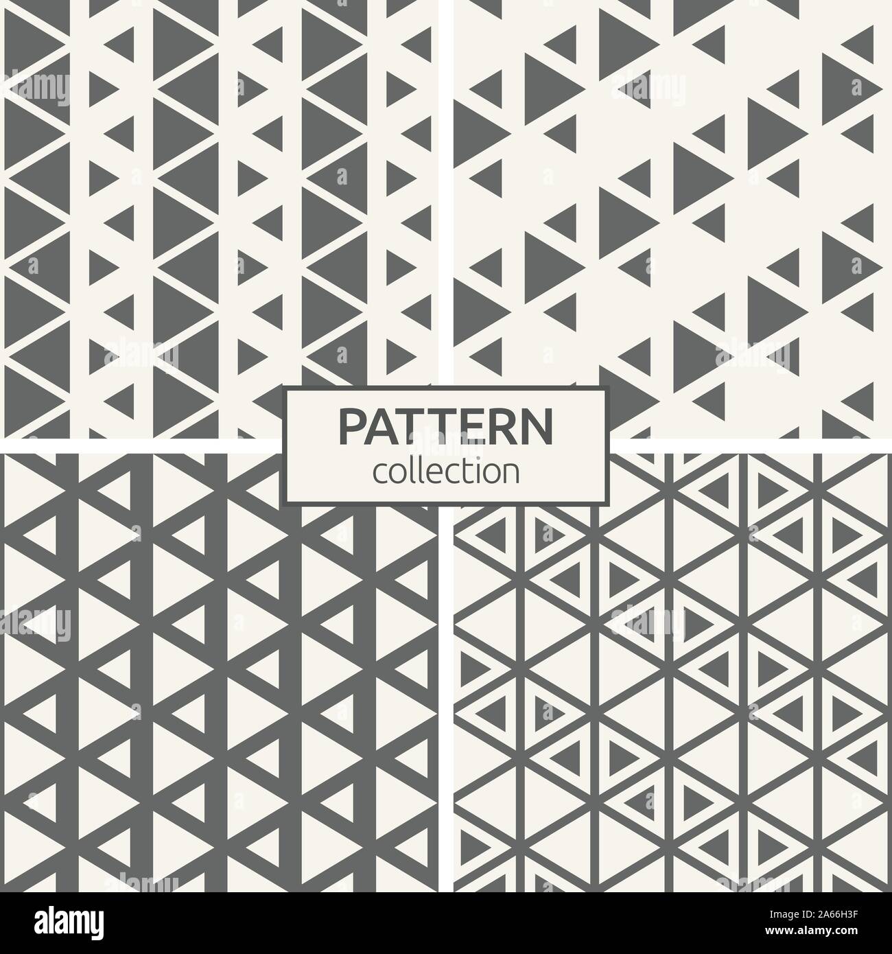 Set of four seamless patterns of triangles. Abstract geometric trendy ...