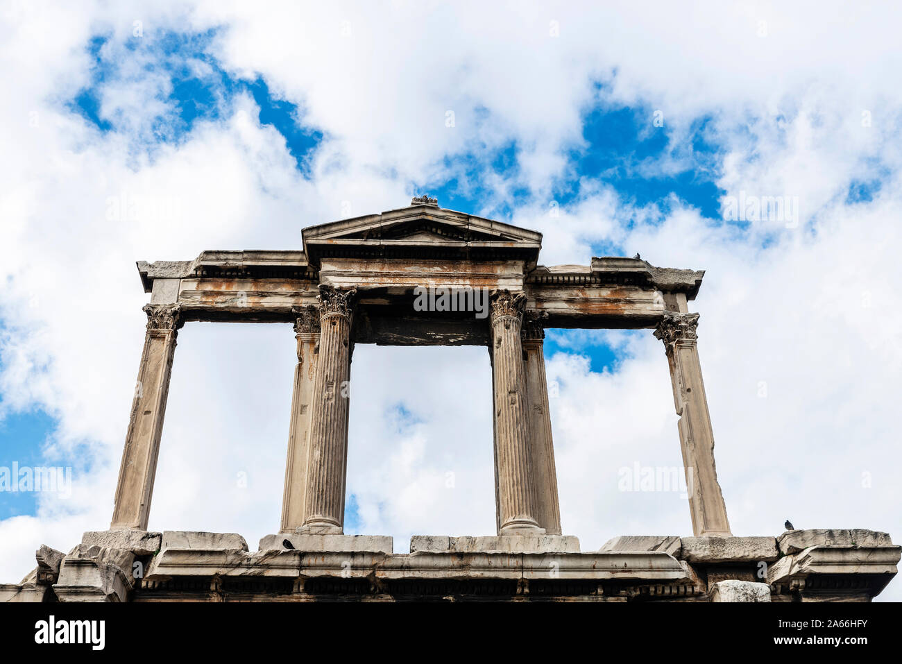 View of the Arch of Hadrian (Hadrian's Gate), a Roman triumphal arch ...