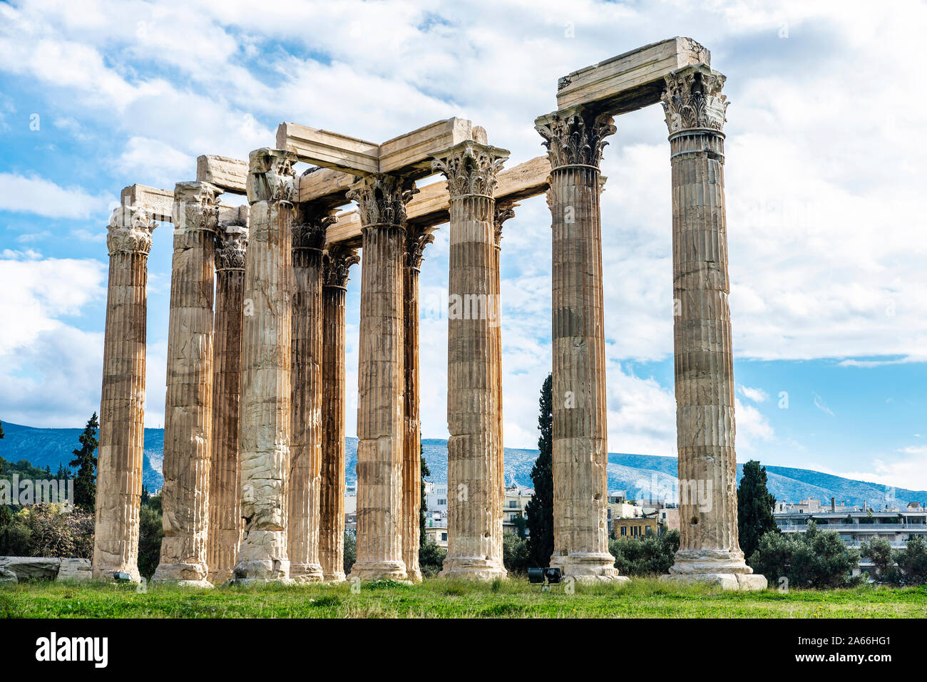 View of the Temple of Olympian Zeus (Olympieion or Columns of the ...