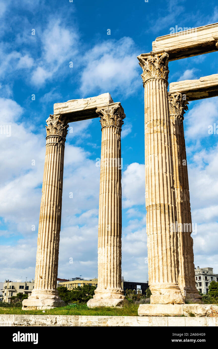 View of the Temple of Olympian Zeus (Olympieion or Columns of the ...