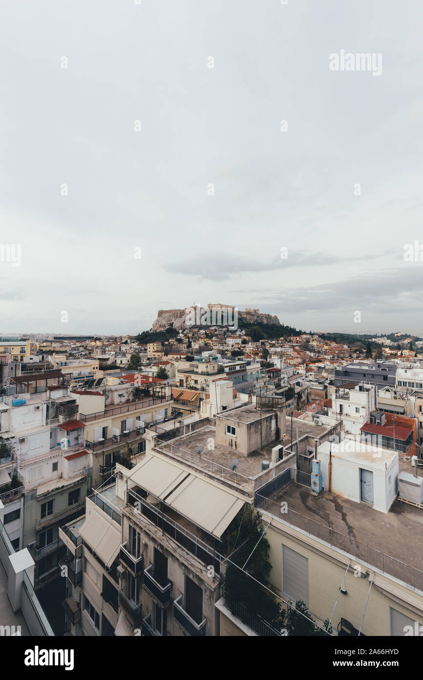 Sunrise view of Acropolis and the ancient Athens city Stock Photo - Alamy
