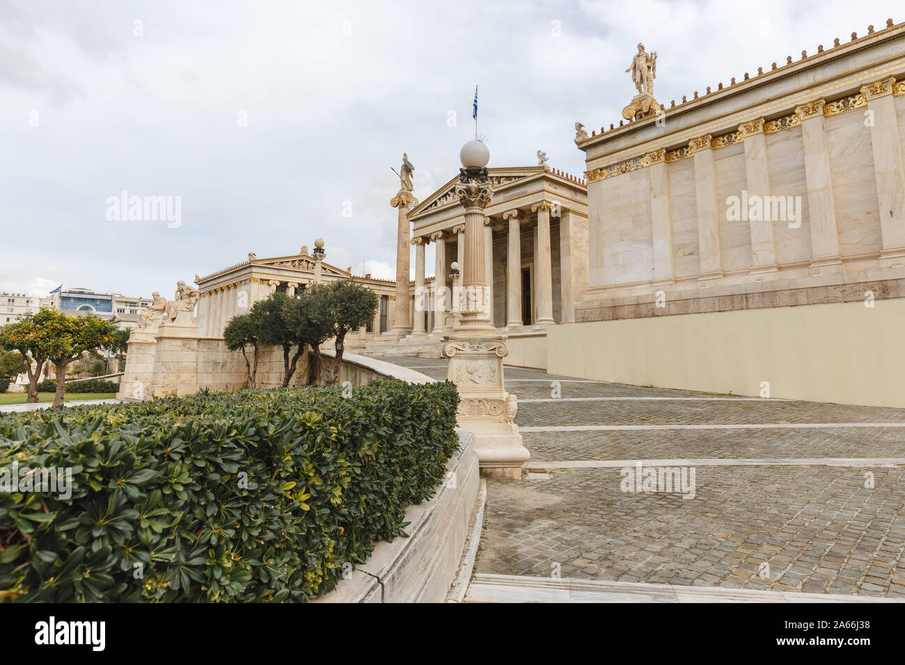 Exterior view of the Academy of Athens, Outside view of Ancient Greek ...
