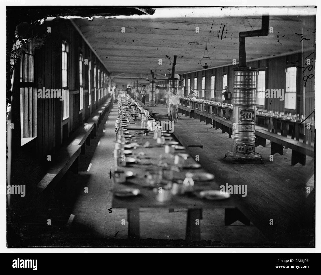 Washington, D.C. Mess hall at Harewood Hospital, heated by elaborate ...