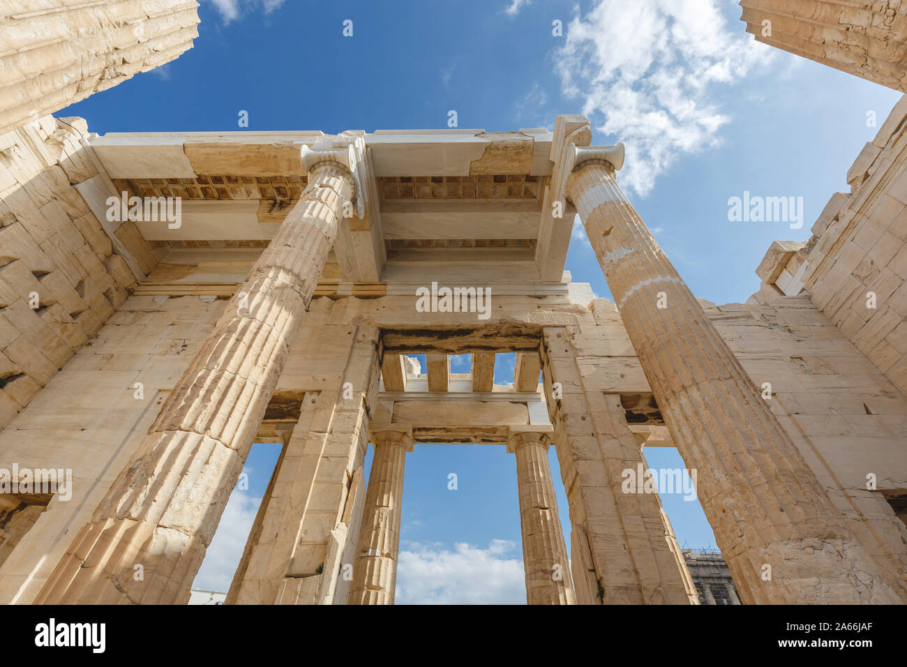 Spectacular sights of the ruins in ancient Greek Acropolis, old temple ...