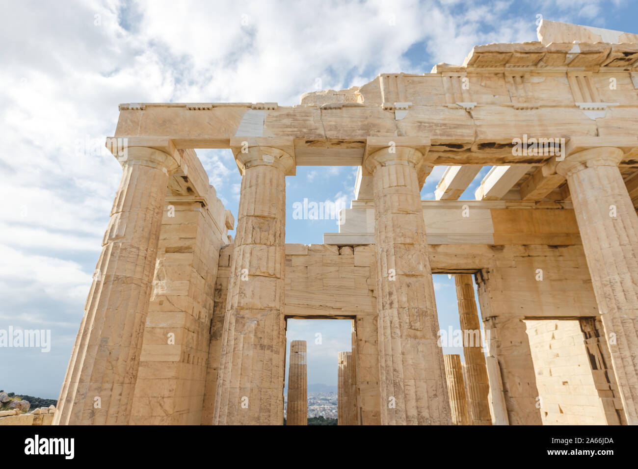 Spectacular sights of the ruins in ancient Greek Acropolis, old temple ...