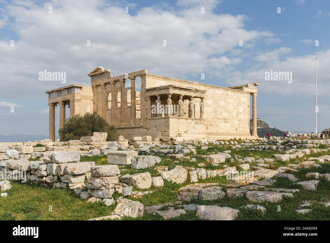 Spectacular sights of the ruins in ancient Greek Acropolis, old temple ...