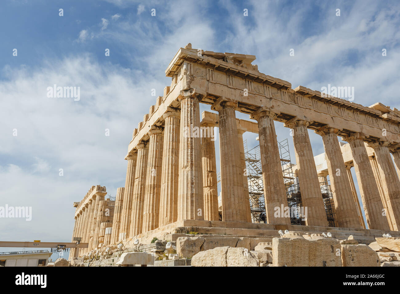 Spectacular sights of the ruins in ancient Greek Acropolis, old temple ...