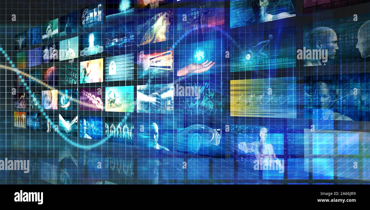 Digital Multimedia Entertainment and Internet Business Concept Stock ...