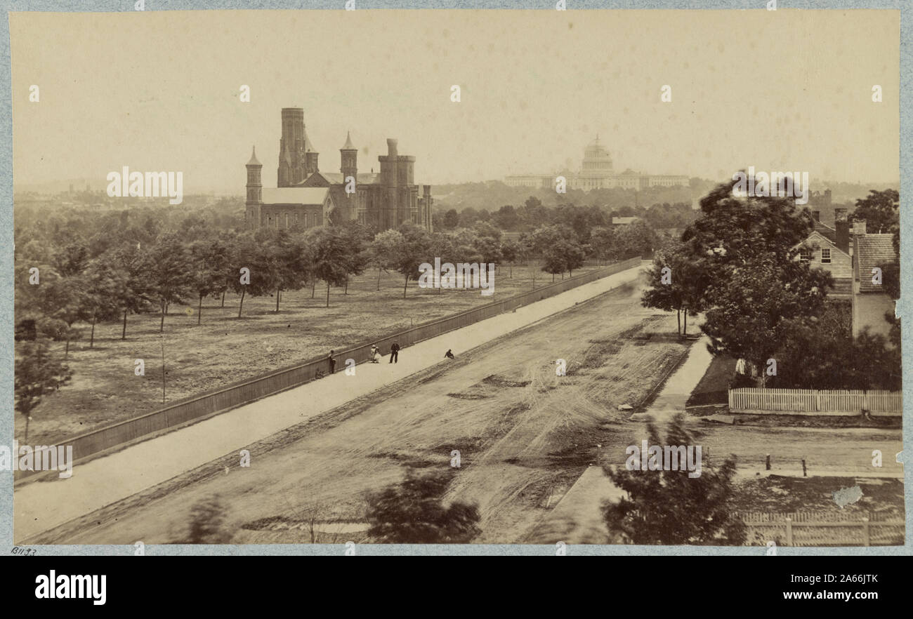 In the background the building of the smithsonian institution hi-res ...