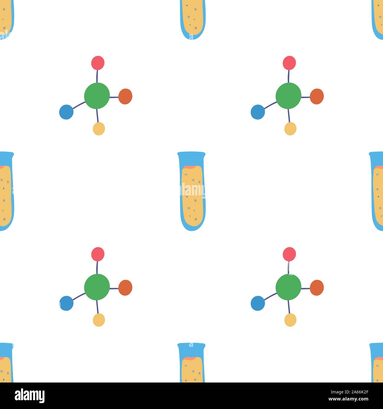 Chemistry seamless pattern molecule and flask, great design for ...