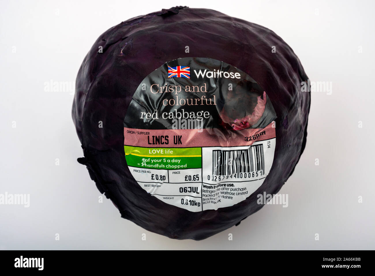 Waitrose red cabbage grown in Lincolnshire UK Stock Photo - Alamy