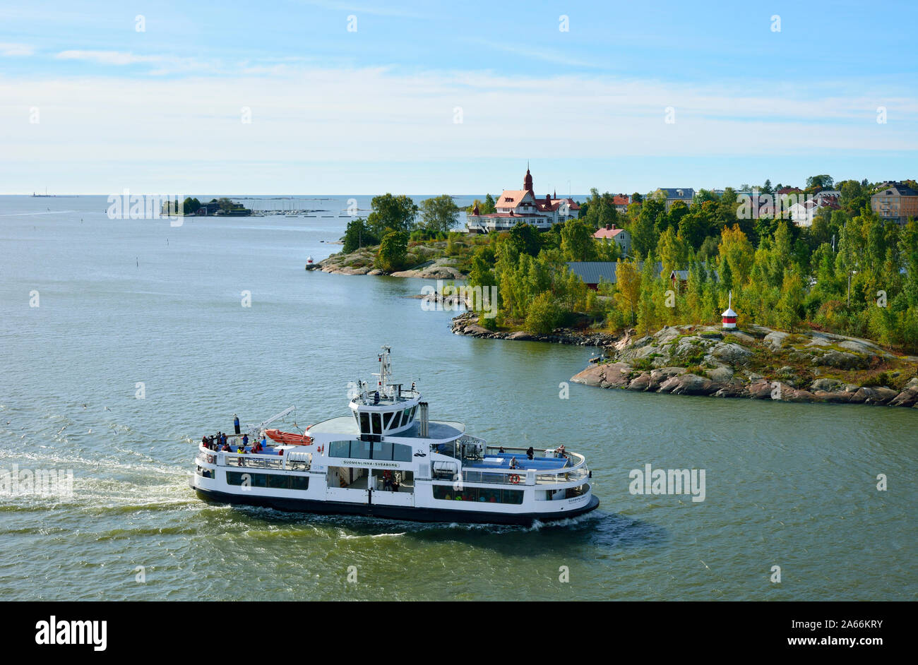 The ferry boat between Suomenlinna Island and Helsinki. Finland Stock ...