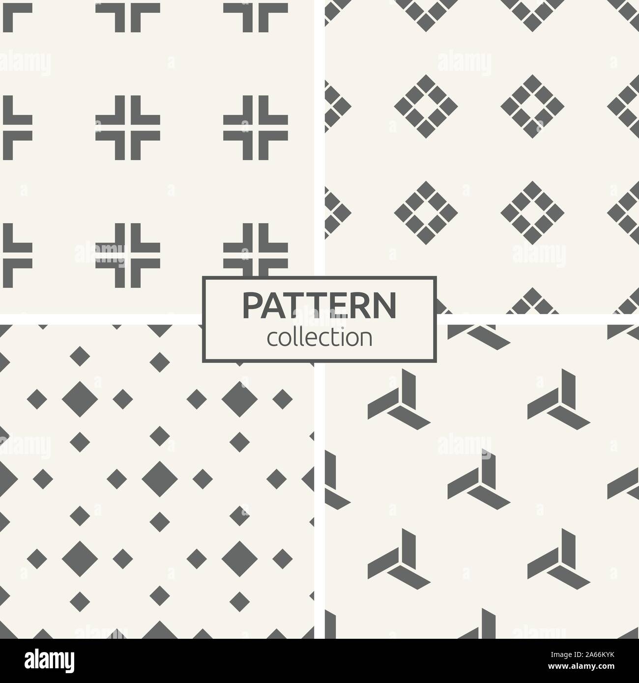 Set of four seamless patterns. Abstract geometrical trendy vector ...