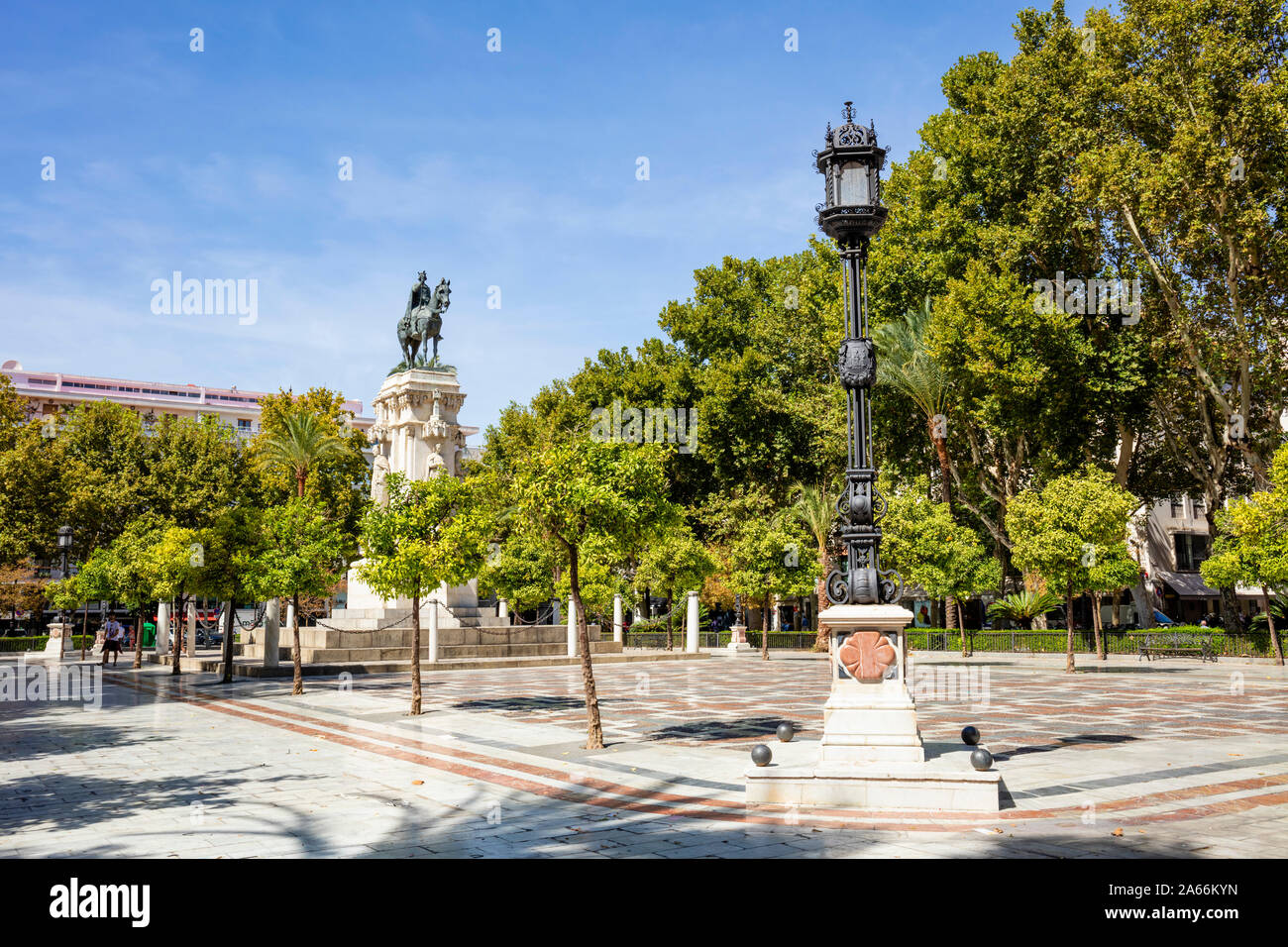 King Fernando III El Santo statue in the city centre Seville Plaza ...