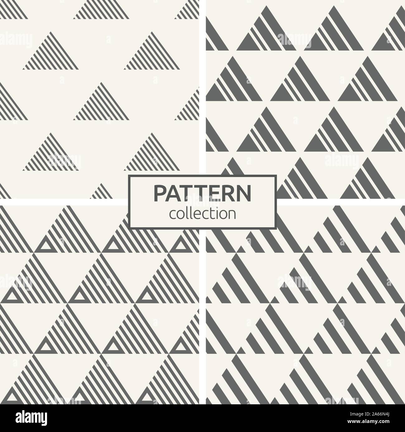 Set of four triangles seamless patterns. Abstract geometric trendy ...