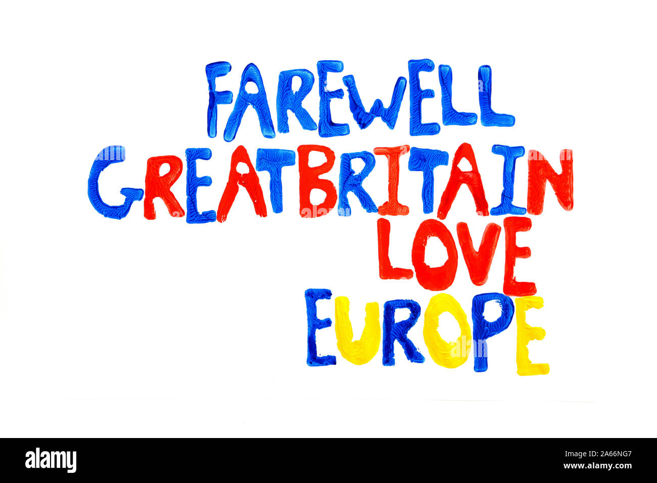 White background with the words Farewell Great Britain (Brexit concept ...